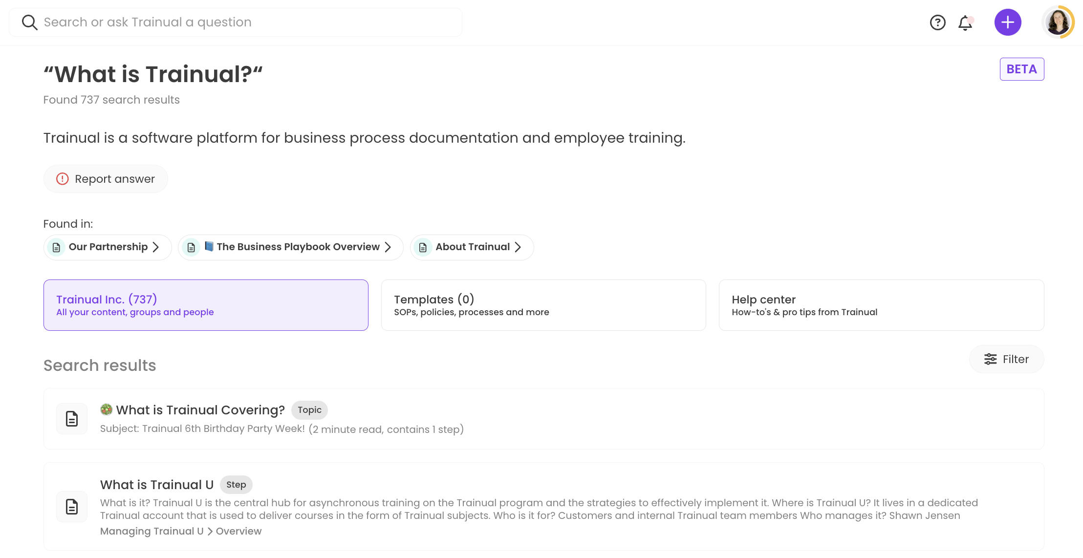 Using Trainual’s AI-powered Search